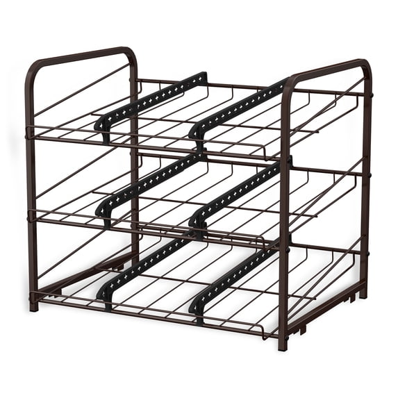 3-Tier Rolling Can Organizer, Stackable Metal Soda Beverage Dispenser ...