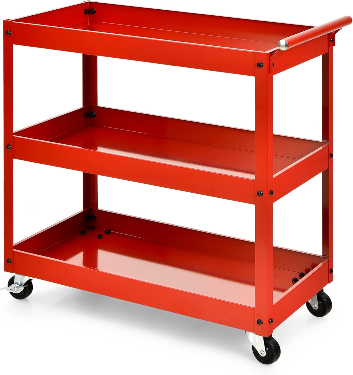 3-Tier Rolling Cart, 330 lbs Capacity Utility Cart with 4 Swivel Wheels ...