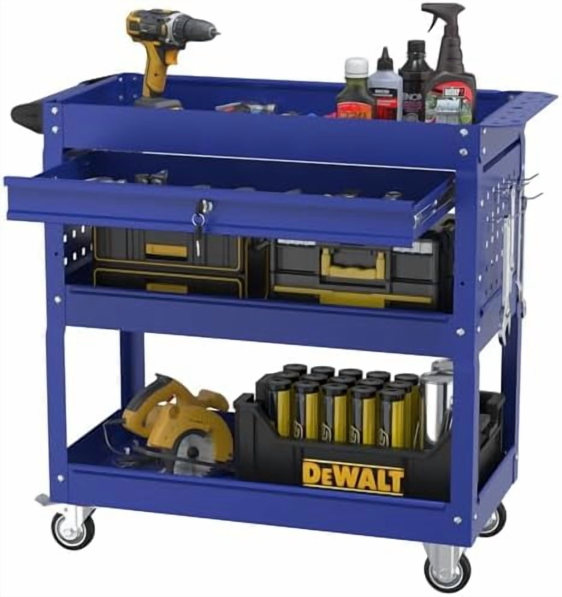 3 Tier Rolling Cart, Heavy Duty Utility Industrial Service Carts on ...