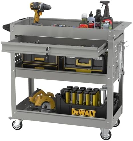 3 Tier Rolling Cart, Heavy Duty Utility Industrial Service Carts on ...
