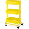 3 Tier Rolling Cart Metal Heavy Duty Utility Cart with Silent Caster ...