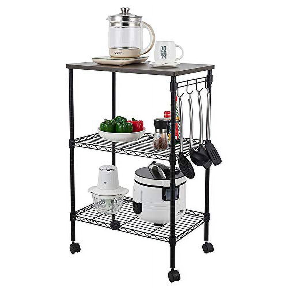 3 Tier Rolling Cart Office Storage Rolling Carts with Wheels Utility ...