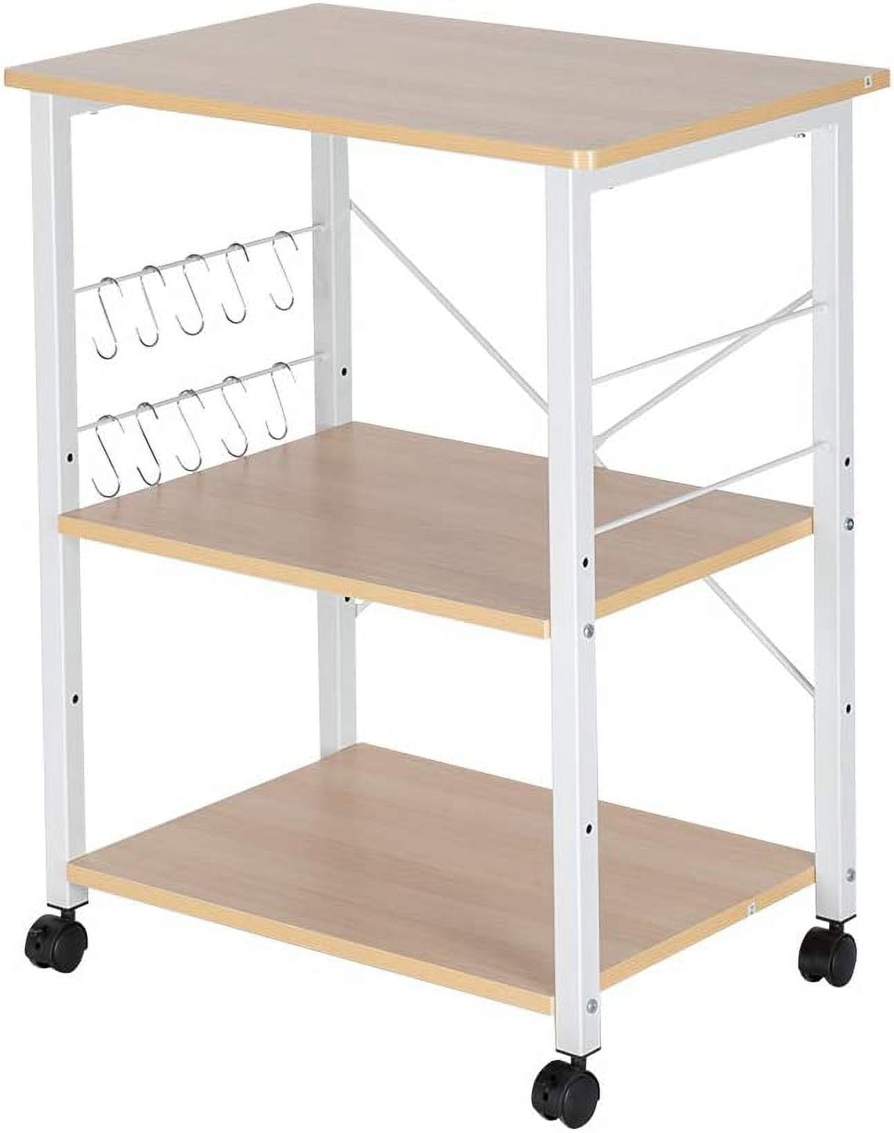 3 Tier Rolling Cart Office Storage Rolling Carts with Wheels Utility ...