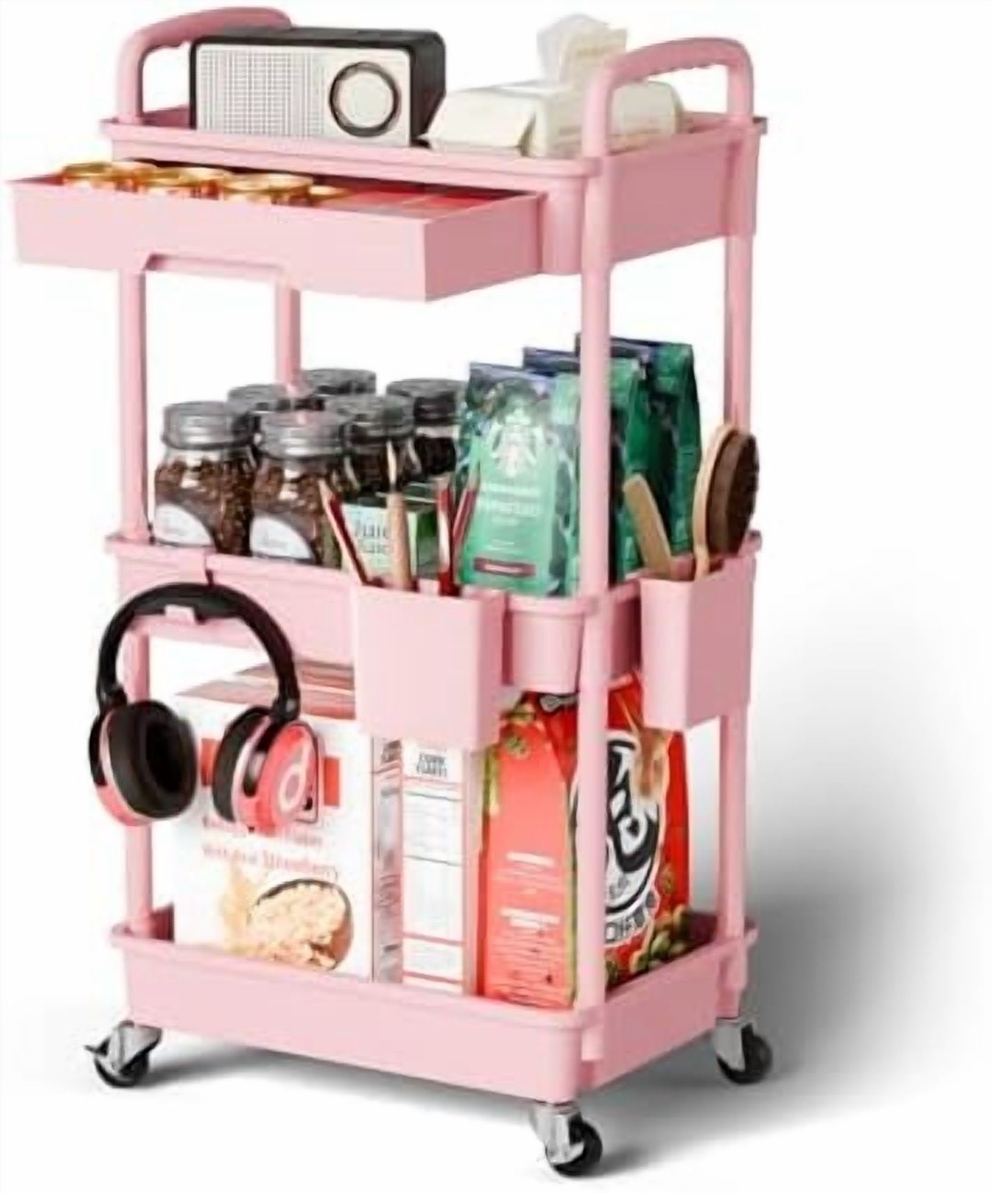 3 Tier Rolling Cart Organizer,Laundry Room Bathroom Organizers and ...