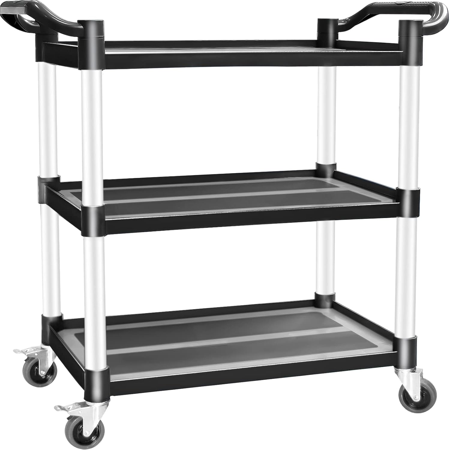 3 Tier Rolling Cart with Lockable Wheels, Heavy Duty - 510 lbs Capacity ...