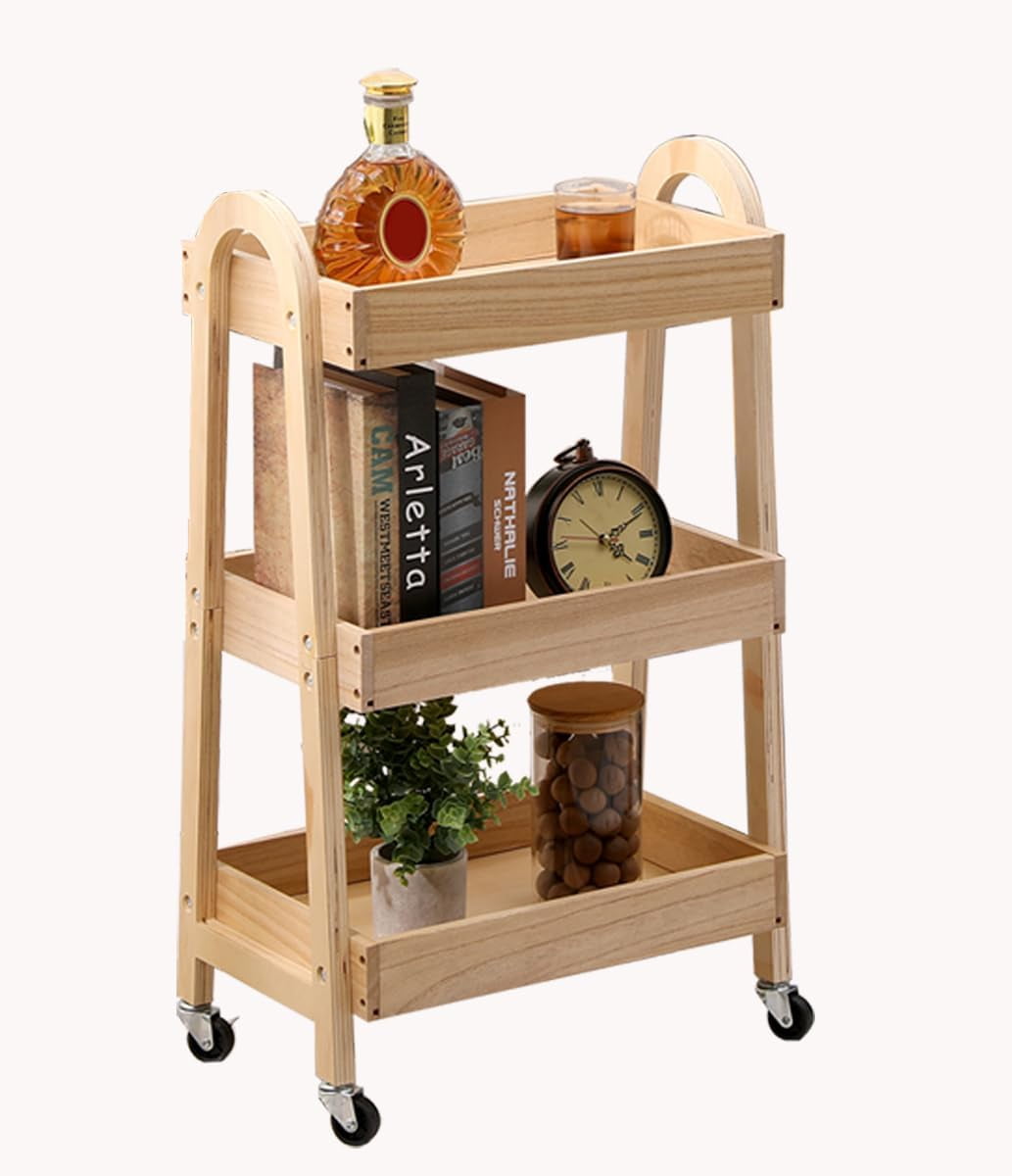 3-Tier Rolling Craft Cart, White, Sturdy, Waterproof, with Wheels, for ...