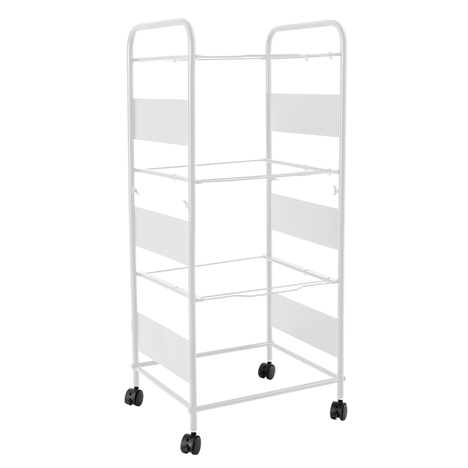 3 Tier Rolling File Carts Rectangular Hanging Files Metal Movable Pull ...