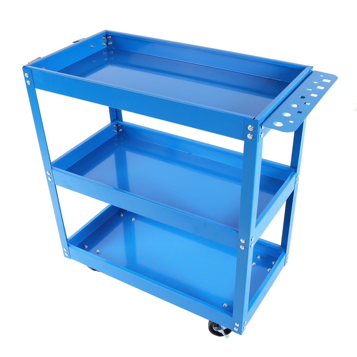 3-Tier Rolling Mechanic Tool Cart on Wheels, Heavy Duty Steel Utility Cart with Lockable Wheels ...