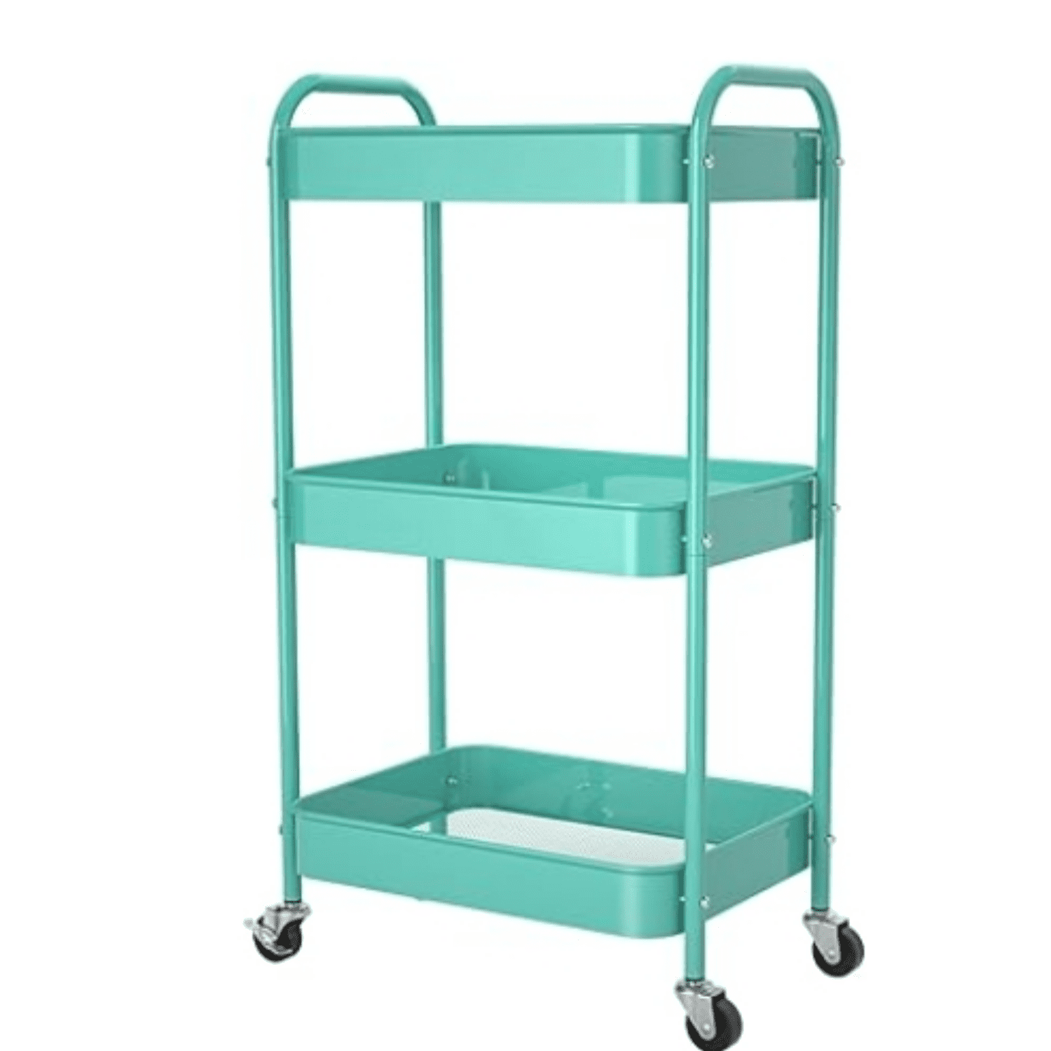 3 Tier Rolling Metal Storage Carts with Wheels,Multi Functional ...