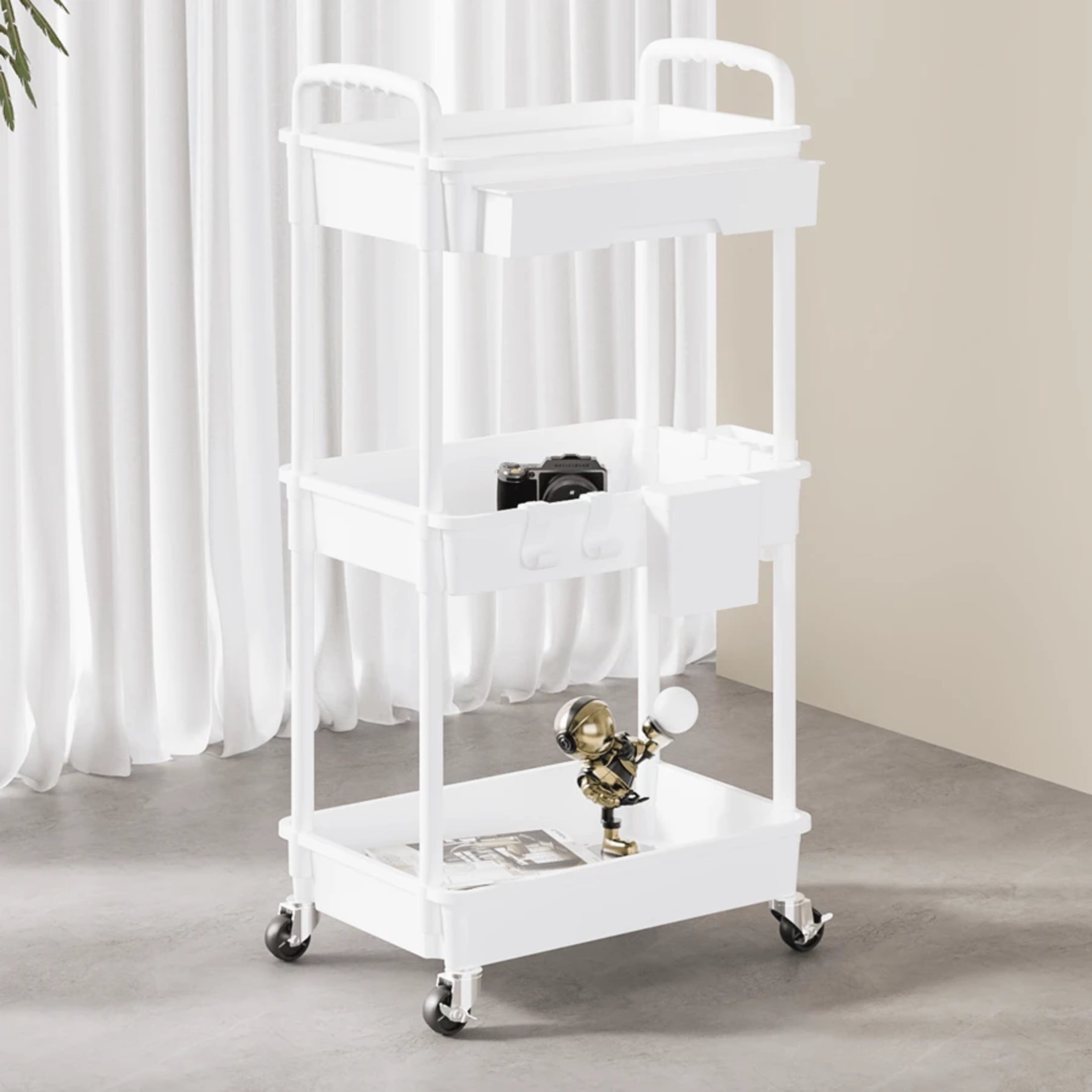 Rolling Plastic Storage Cart, Multi-Purpose Organizer Trolley - Walmart.com