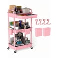 3 Tier Rolling Storage Cart With Drawers Rolling Utility Cart With ...