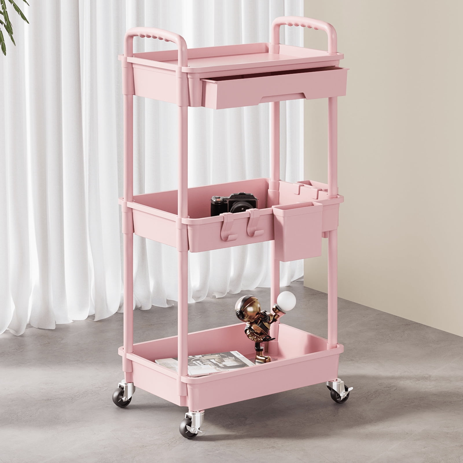 3 Tier Rolling Storage Cart with Drawers – a versatile utility cart ...
