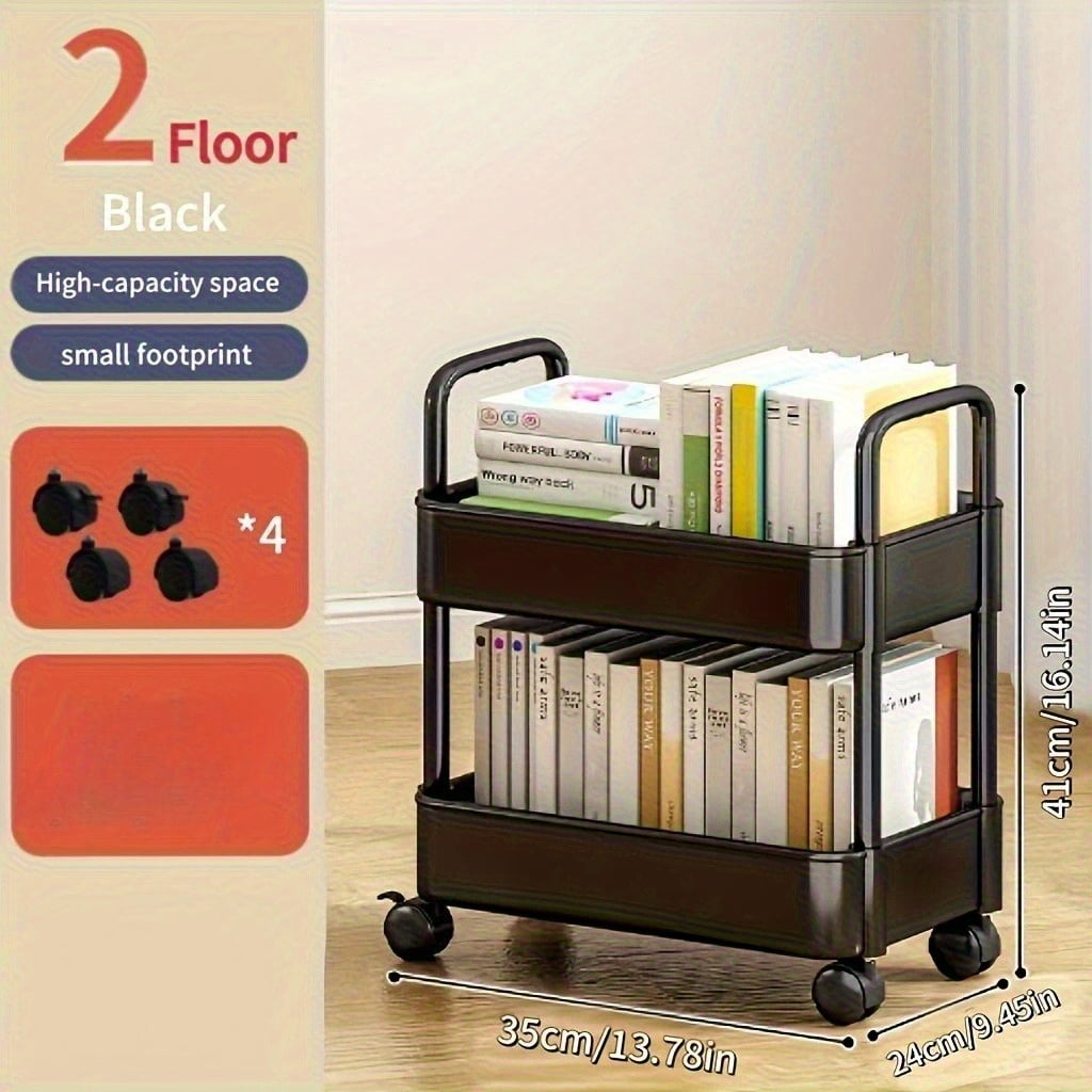 3-Tier Rolling Storage Cart – White Plastic Organizer w/ Wheels – Space ...