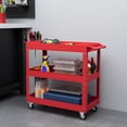 3 Tier Rolling Tool Cart, 330 LBS Capacity Utility Cart, Red - Walmart.com