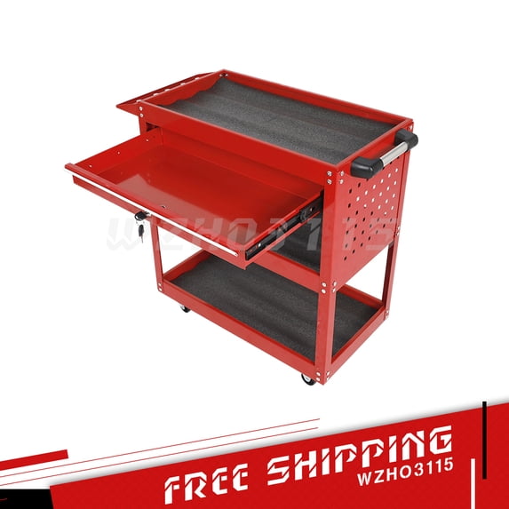 3 Tier Rolling Tool Cart 400LB Heavy Duty Mechanic Tool Cart w ...