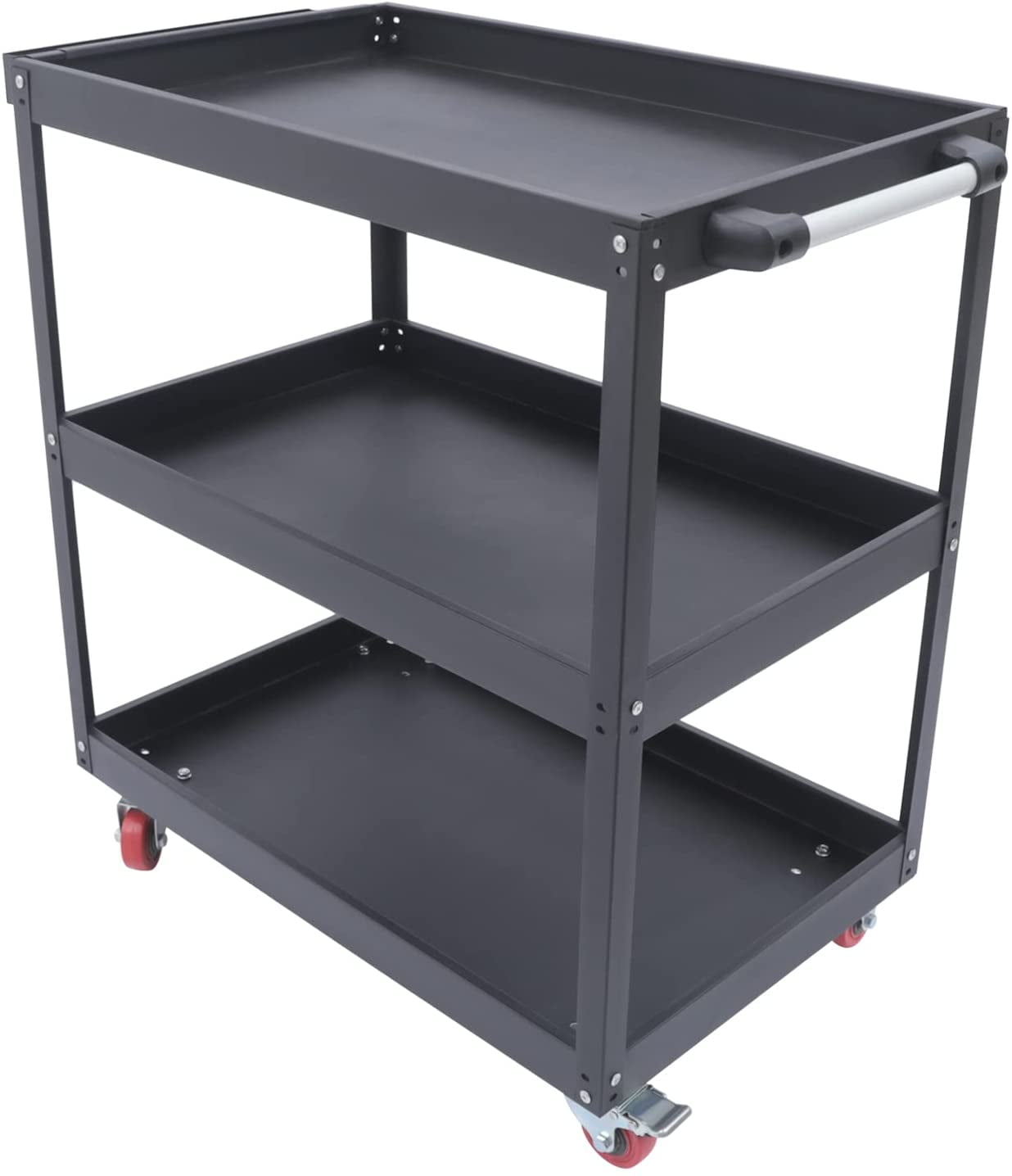 3 Tier Rolling Tool Cart, Industrial Service Cart, Heavy Duty Steel Utility Cart, Mechanic Tool ...