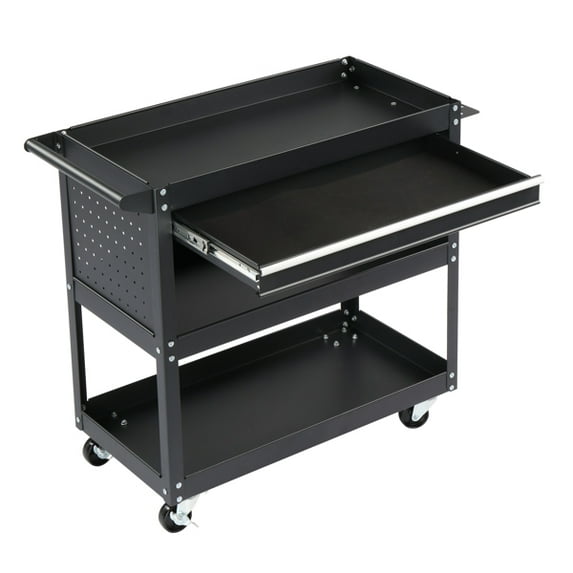 3-Tier Rolling Tool Cart, Metal Heavy Duty Utility Cart on Wheels with ...
