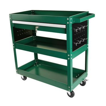 Costway 2-Drawer Rolling Mechanics Tool Cart, Metal Toolbox with Mobile ...