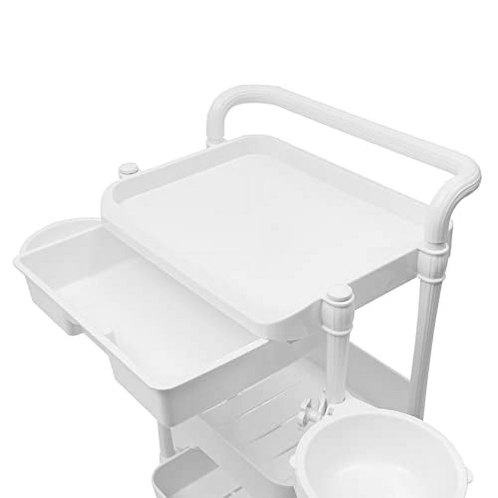 3 Tier Rolling Trolley Cart Bea-uty Salon Trolley with Dirt Buckets ...