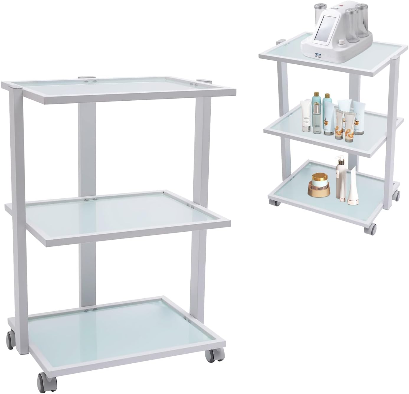 3-Tier Rolling Trolley Cart Salon Beauty Storage Spa Holder Utility 3 ...