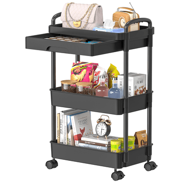 Zxpjkyu Rolling Book Cart Storage Bin Under Desk Storage Cart Bookshelf ...
