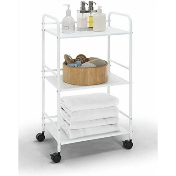 3-Tier Rolling Utility Cart – Metal Storage Organizer with Wheels ...