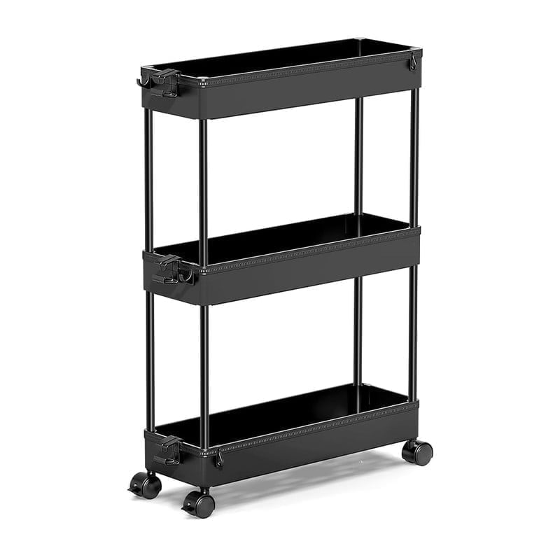 3-Tier Rolling Utility Cart, Multi-Functional Storage Trolley for ...