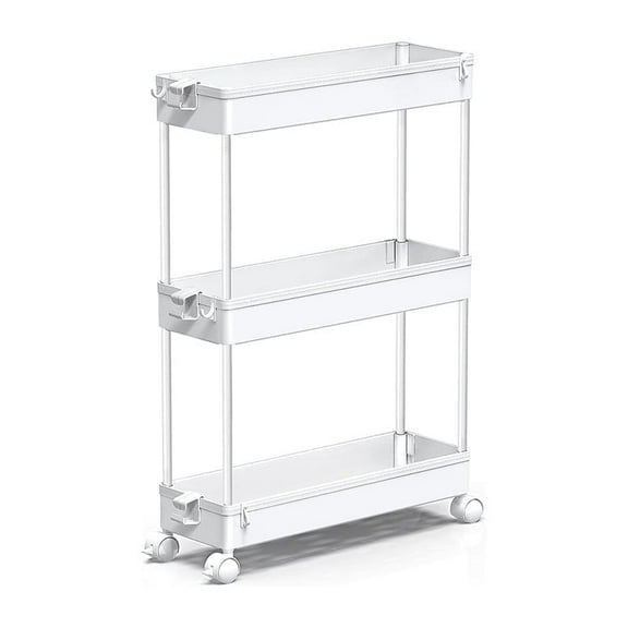3-Tier Rolling Storage Cart with Wheels, Plastic Organizer for Kitchen ...