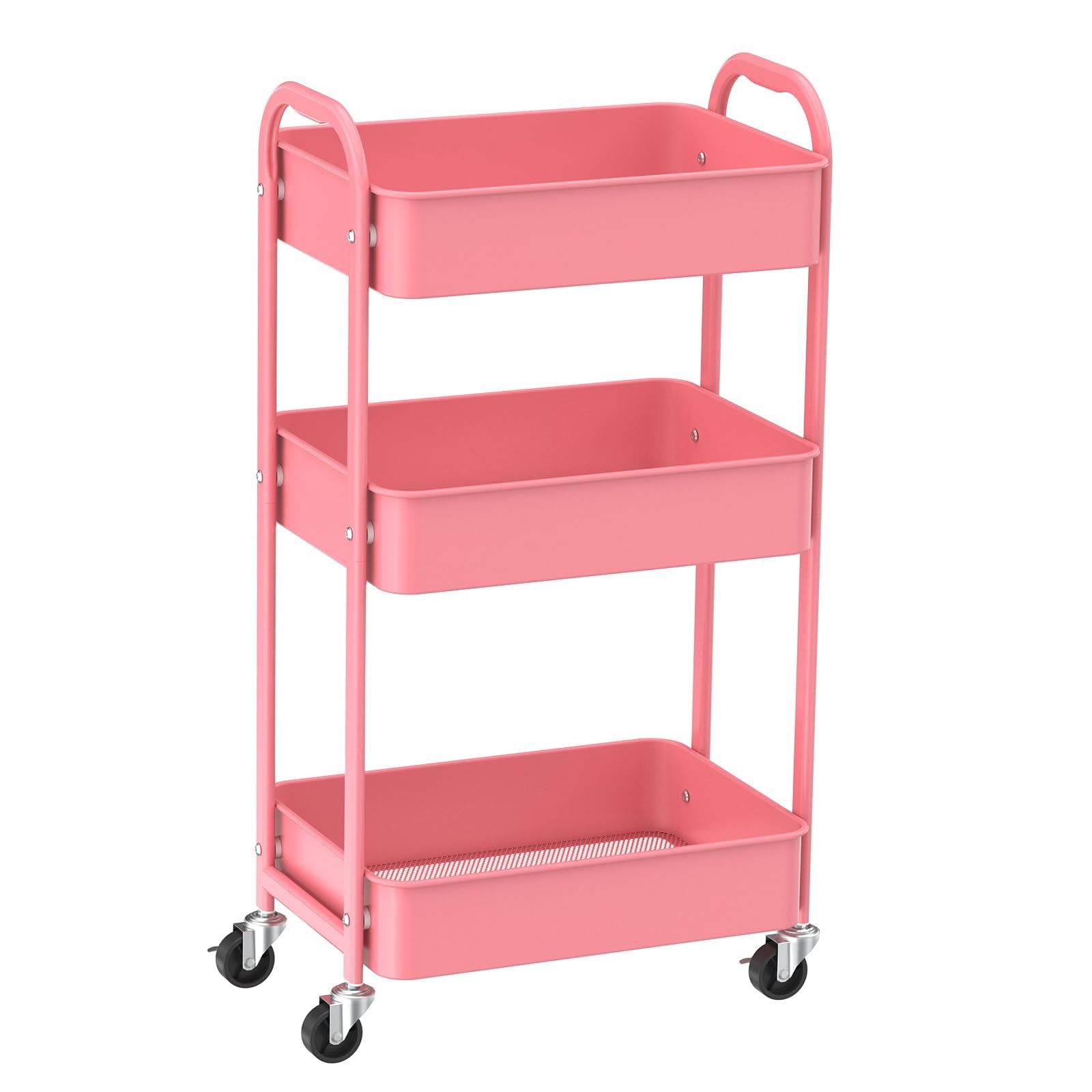 3-Tier Rolling Utility Cart with Caster Wheels,Easy Assembly, for ...