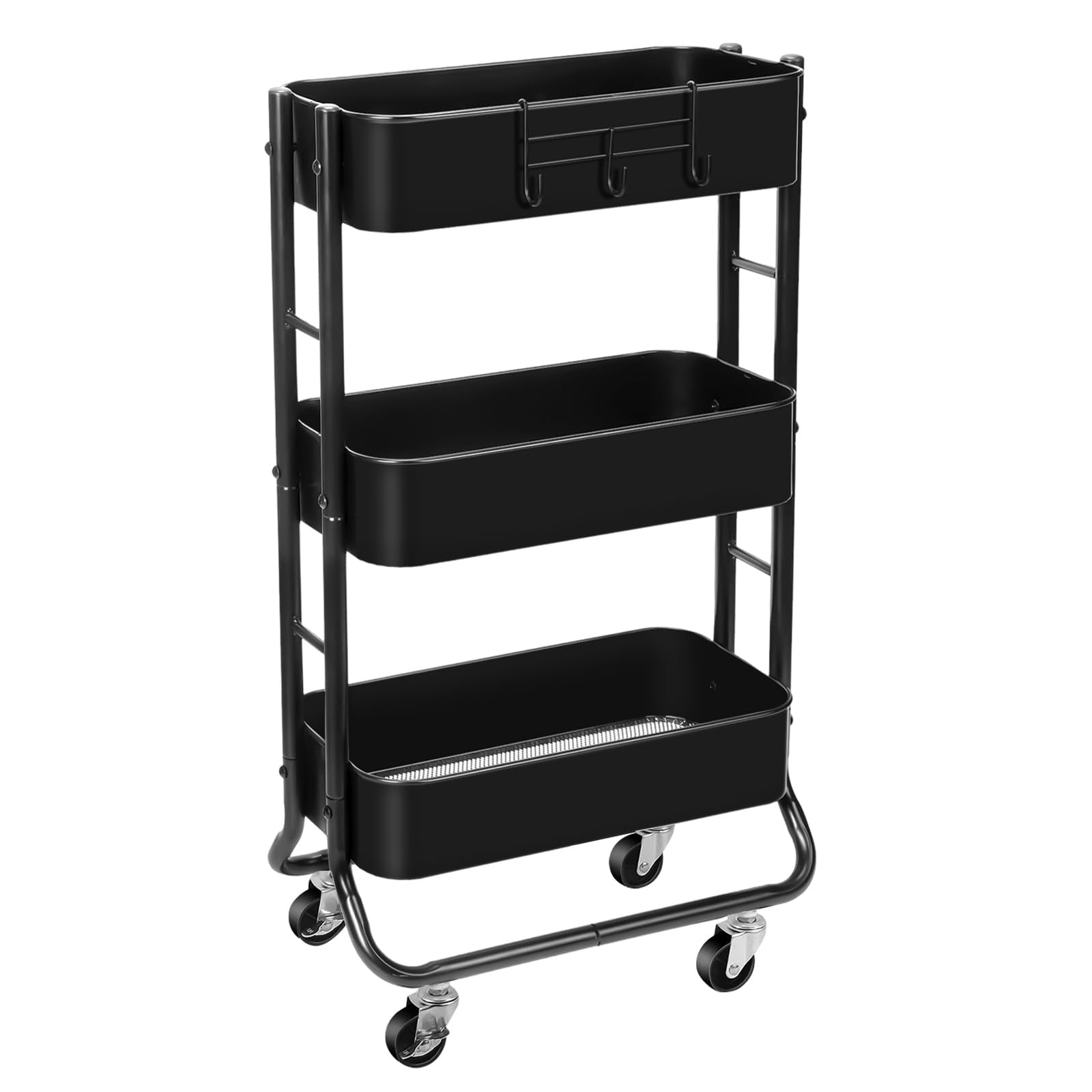 3-Tier Rolling Utility Cart with Caster Wheels,Easy Assembly, for ...
