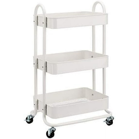 3-Tier Rolling Utility or Kitchen Cart, Lockable Wheels ...