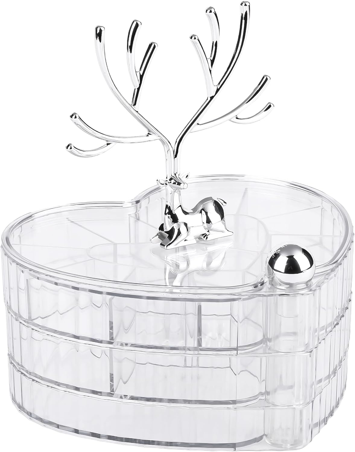 ,3 Tier Rotatable Heart Storage Box for Necklace Ring Earring Watch ...