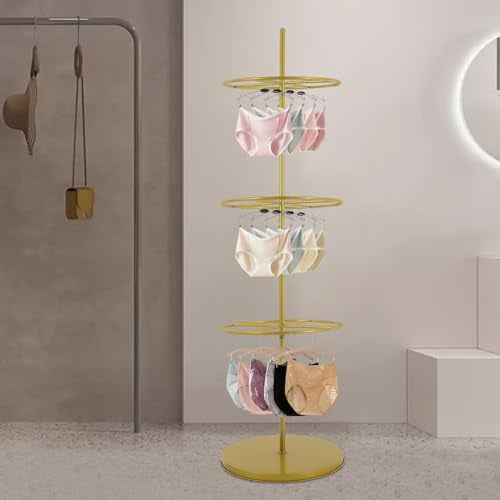 3-Tier Rotatable Round Garment Rack Underwear Display Stands Round ...