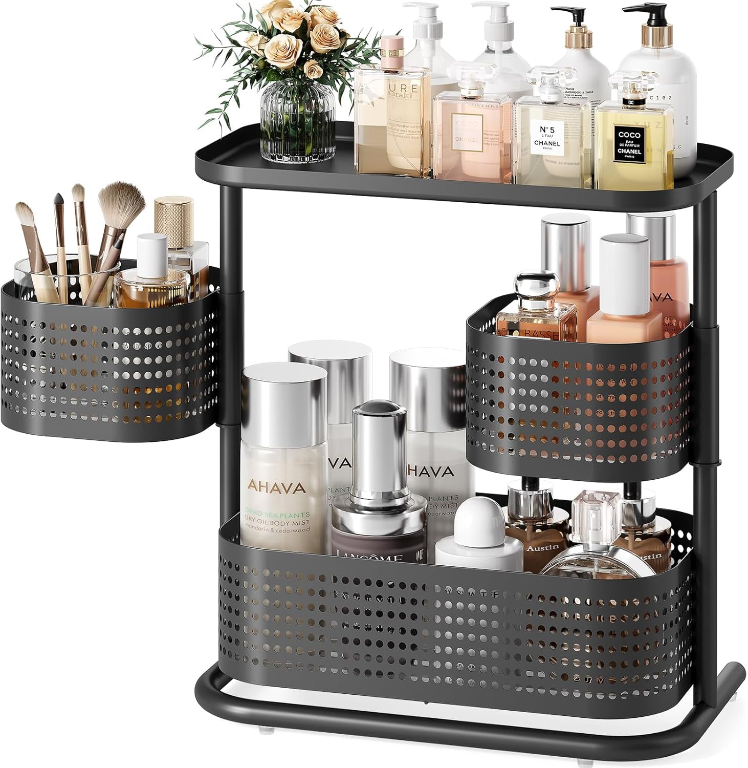 3-Tier Rotating Bathroom Organizer, Countertop Vanity Tray, Spice Rack ...