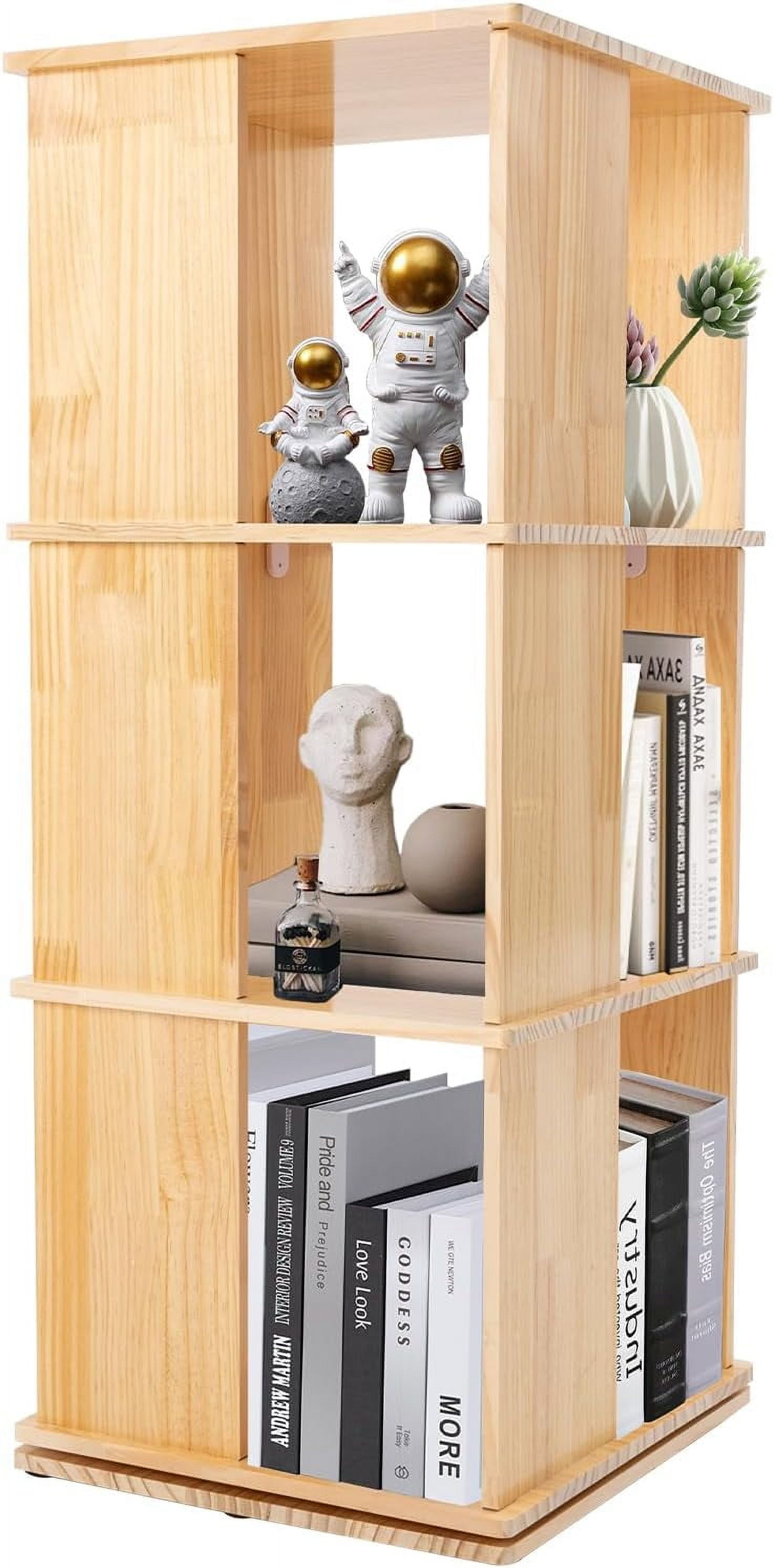 3 Tier Rotating Bookshelf 360 Display Floor Standing Bookcase Spinning ...