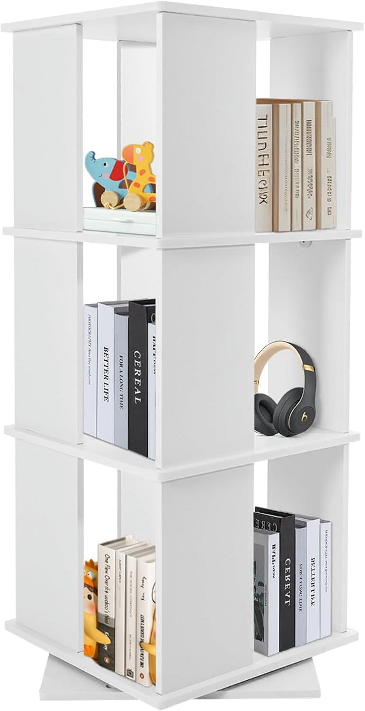 3 Tier Rotating Bookshelf 360 Display Floor Standing Bookcase Spinning ...