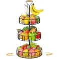 3 Tier Rotating Fruit Basket Bowl, Kitchen Counter Wire Produce ...