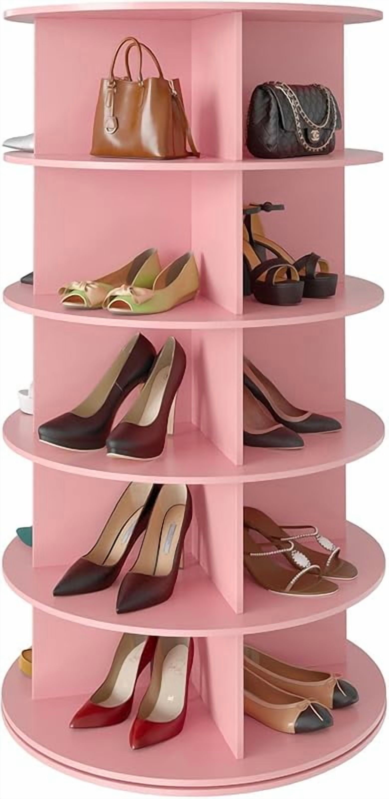 3 Tier Rotating Shoe Rack Tower, Spinning Shoe Display Lazy Susan ...