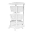 3-Tier Rotating Storage Rack, Kitchen Storage Basket Cart With 5 ...