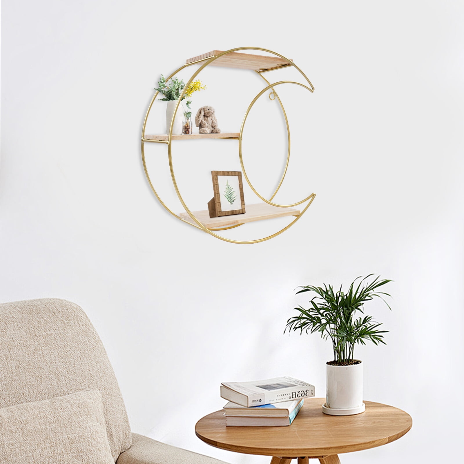 3-Tier Round+ Moon Storage Display Rack Storage Display Rack Wall ...