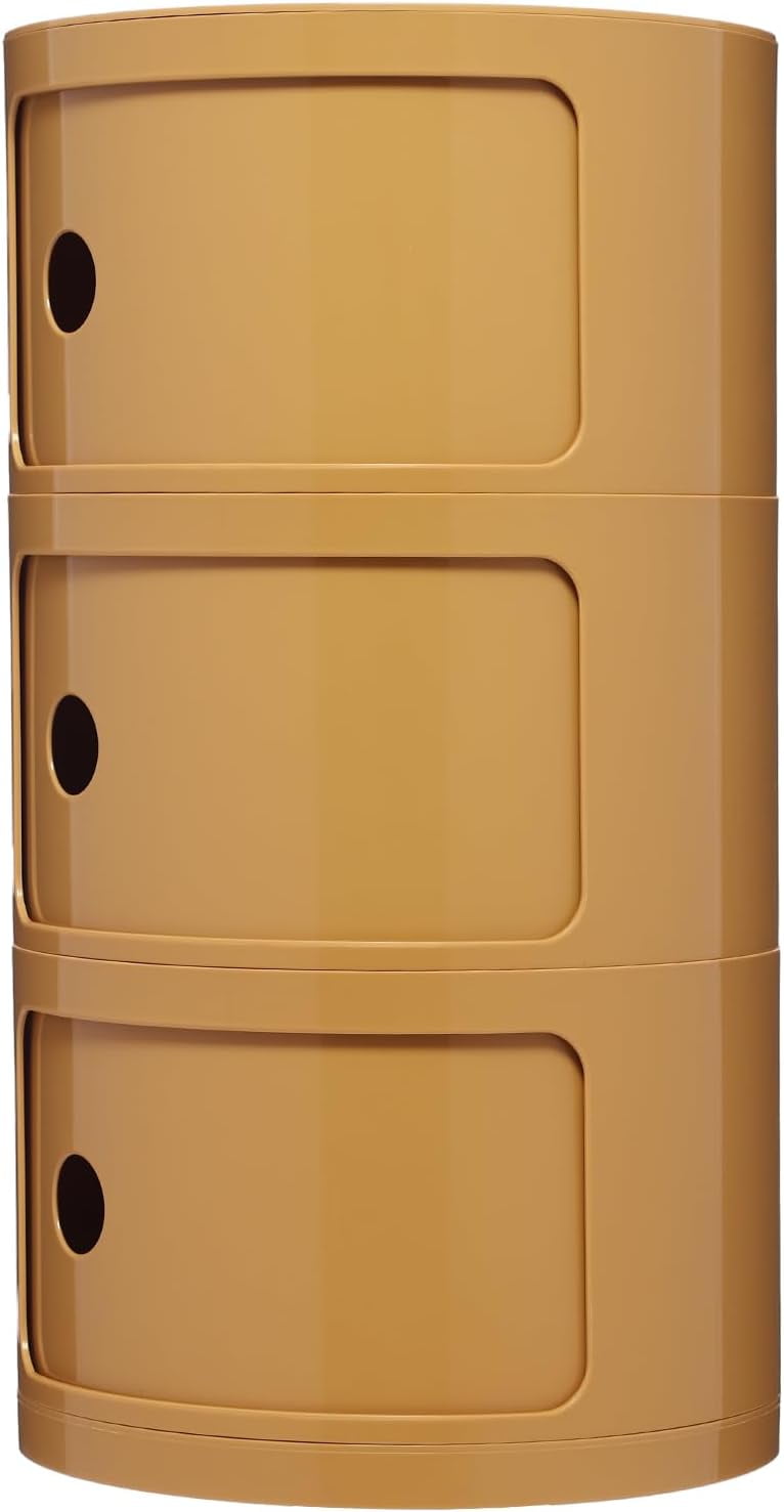 3-Tier Round Storage Cabinet, Floor Standing Organizer, ABS ...