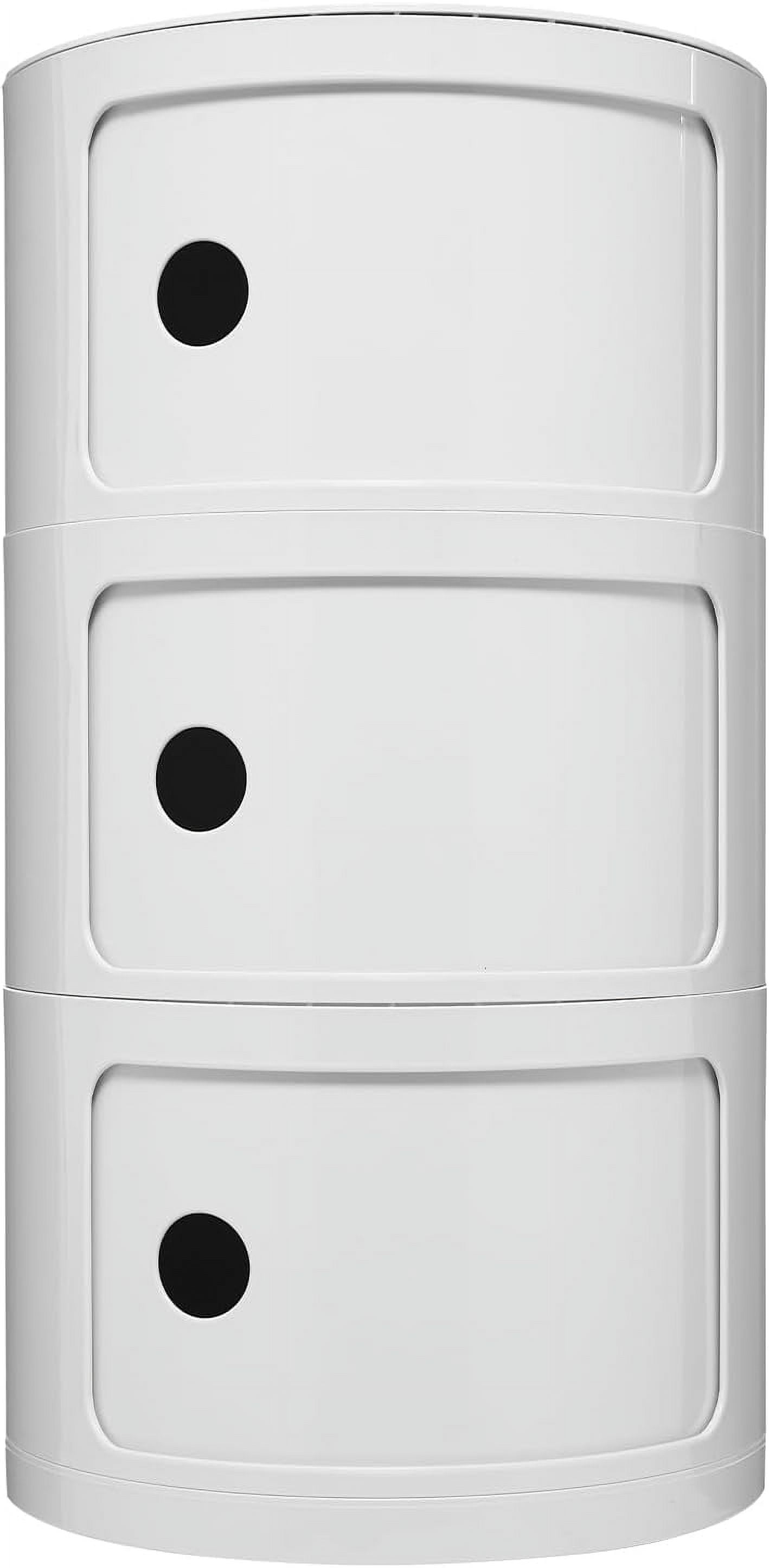 3 Tier Rounded Cabinet,Compact and Lightweight Nightstand,Round End ...