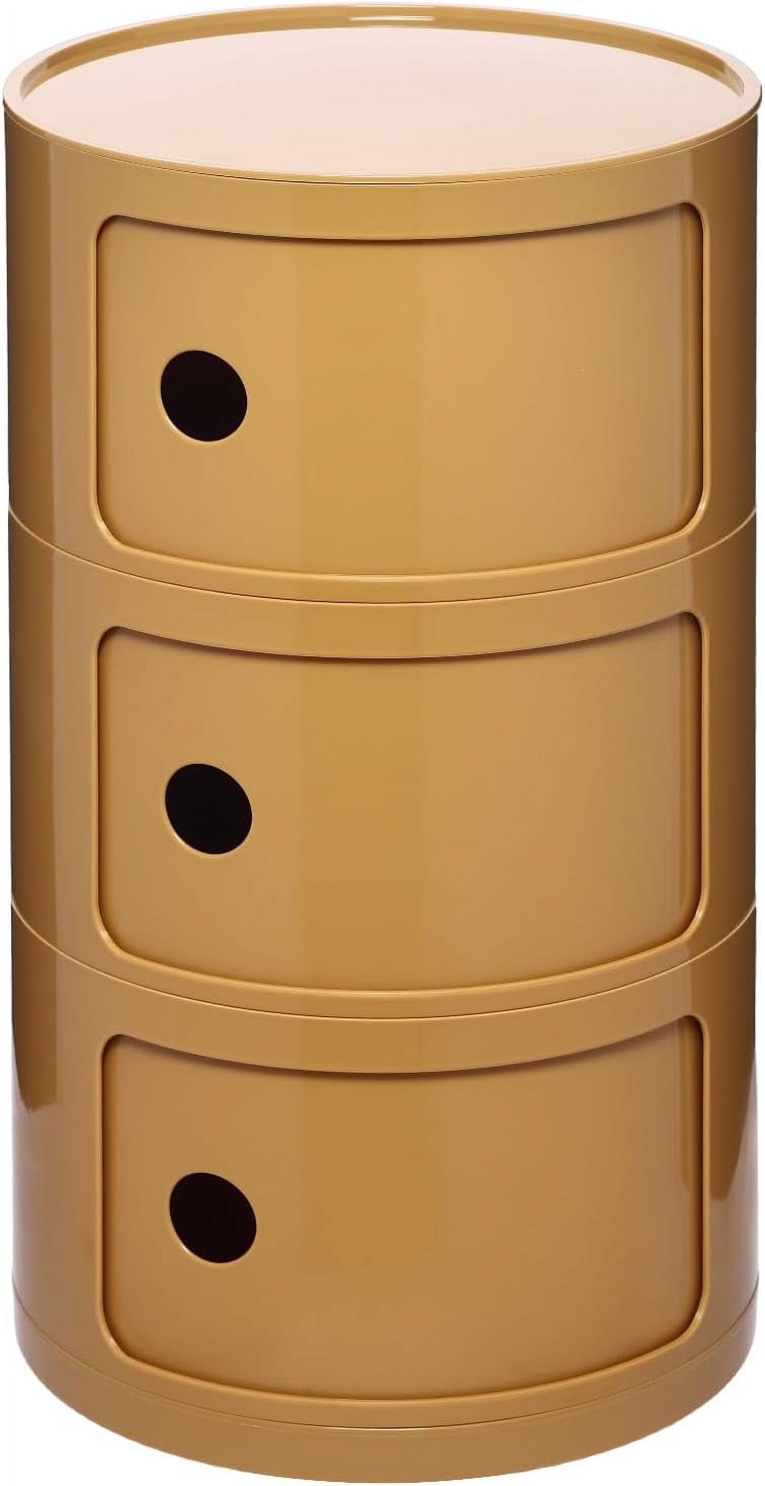 3 Tier Rounded Cabinet,Compact and Lightweight Nightstand,Round End ...