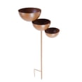 3-Tier Rustic Rain Catcher Bird Bath Stake, Heavy Duty Iron Bird Water ...