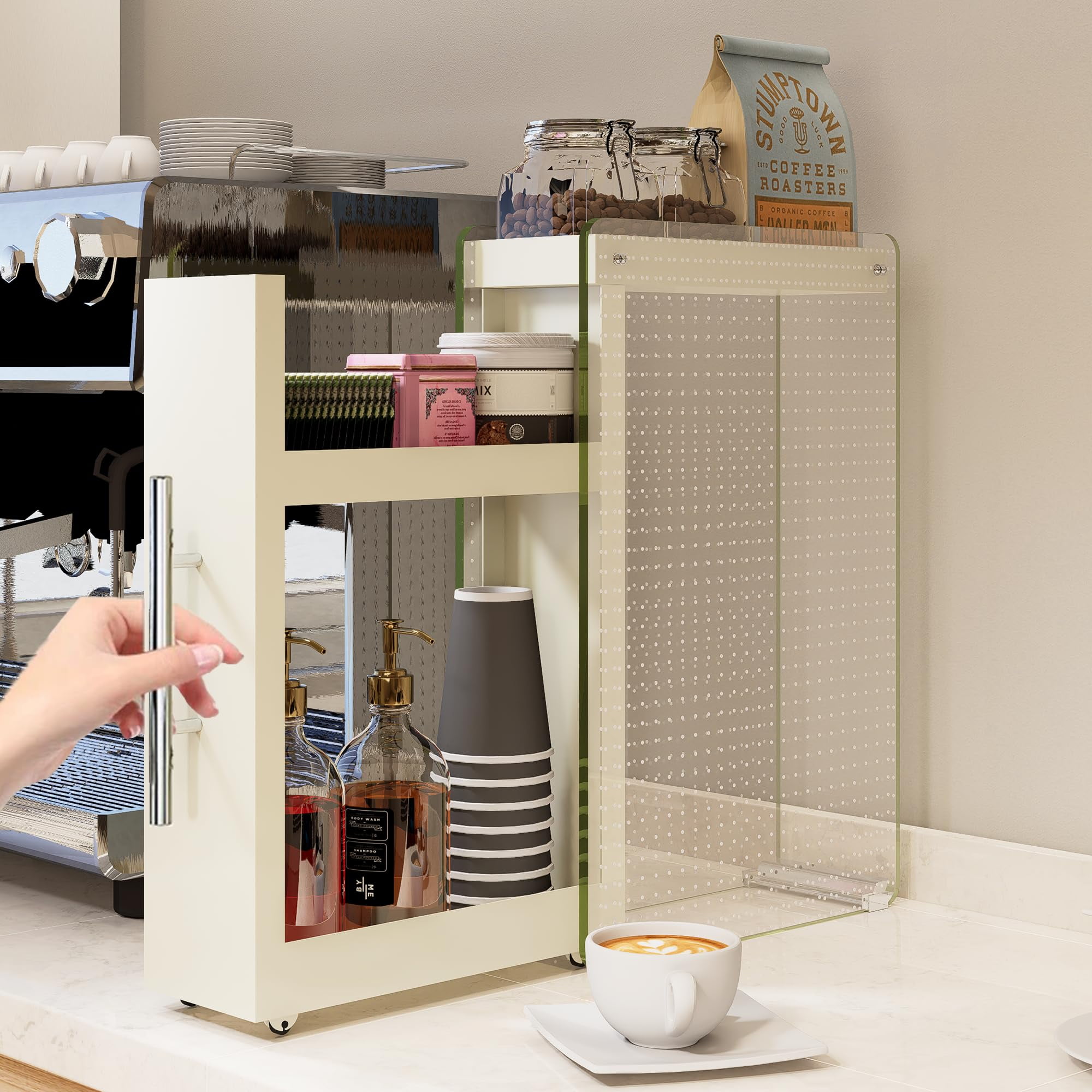 3 Tier Seasoning Condiments Spice Rack With Drawer, Pull-Out Kitchen ...