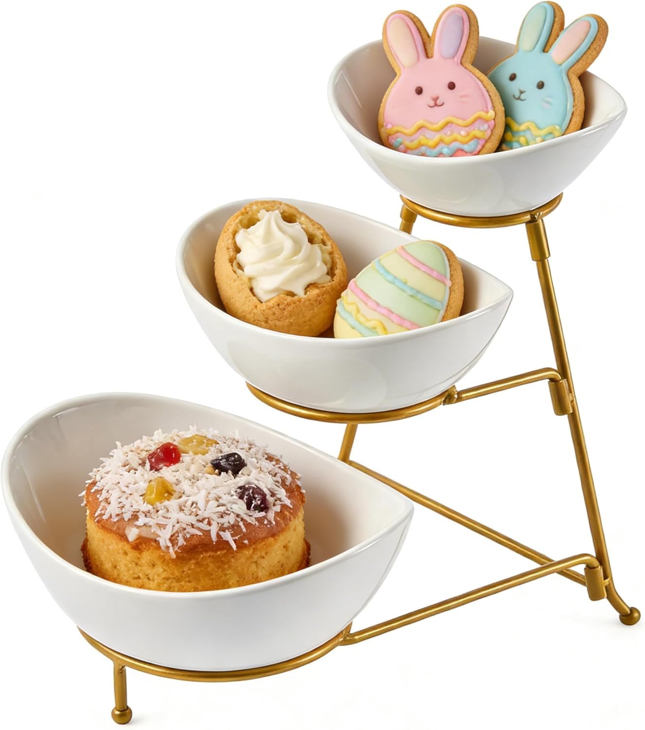 3 Tier Serving Stand and Platters Set Large Tiered Serving Platters ...