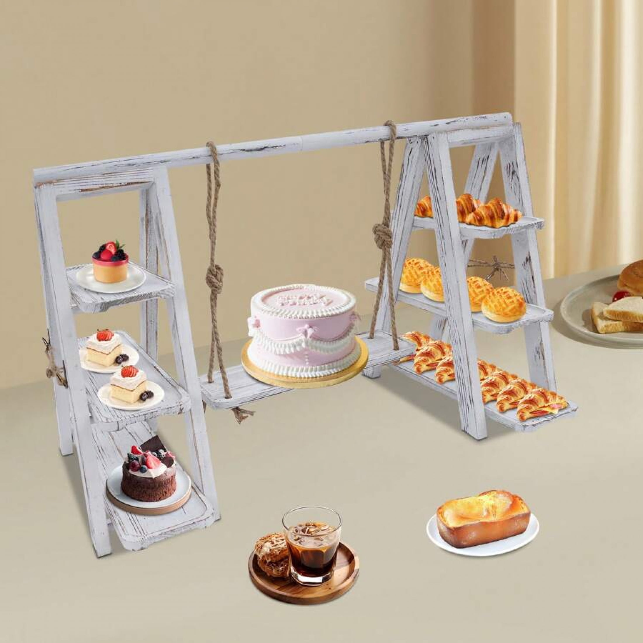 3 Tier Serving Tray Ladder Stand With Serving Platter Tray, Table ...