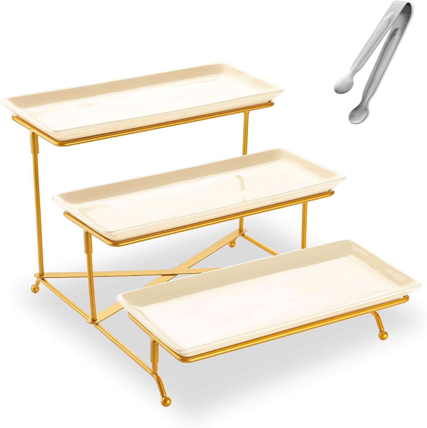 3 Tier Serving Tray for Party, Fruit Dessert Tiered Display Stand with ...