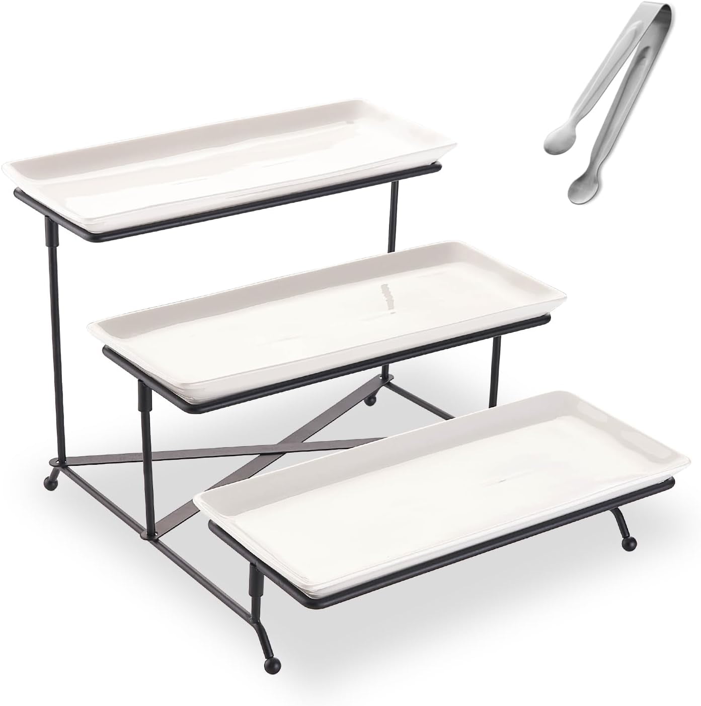 3 Tier Serving Tray for Party, Fruit Dessert Tiered Display Stand with ...