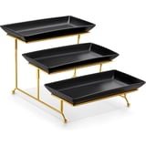 3 Tier Serving Tray, Porcelain Tiered Tray Stand, 14 Inch Ceramic ...